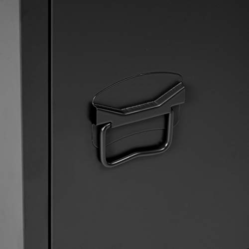 Homy Casa Inc Graves Solo Storage Lockers, Metal Black Nightstand, Metal Cabinet-Black