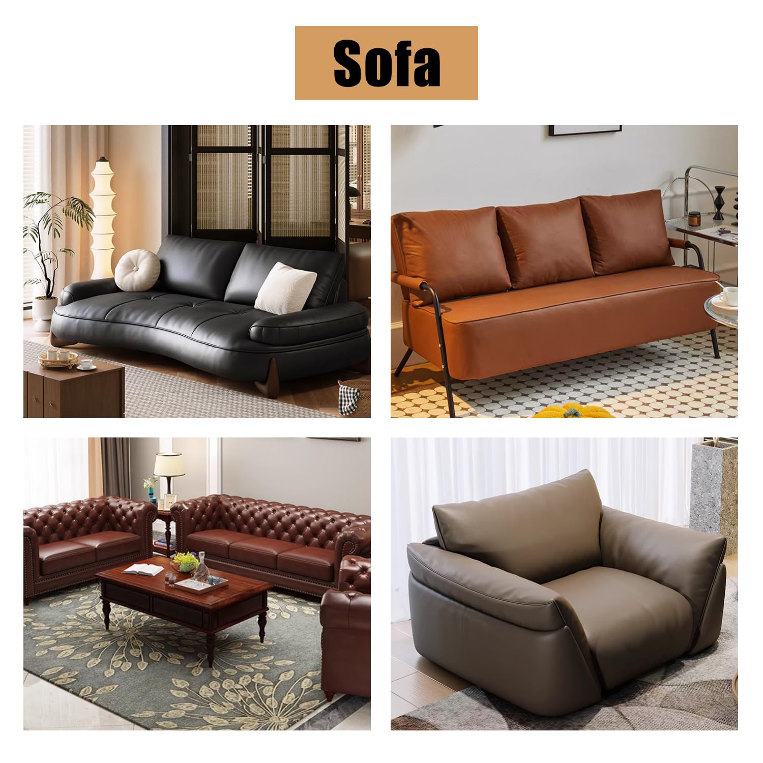 79"x 54"(200cm x 140cm) Faux Leather|Soft Smooth Surface Solid Faux Leather Fabric|1mm Thick Water Proof PU Nappa Leather Fabric for Furniture Decoration, DIY Crafts, Sewing, Etc.(Brown)