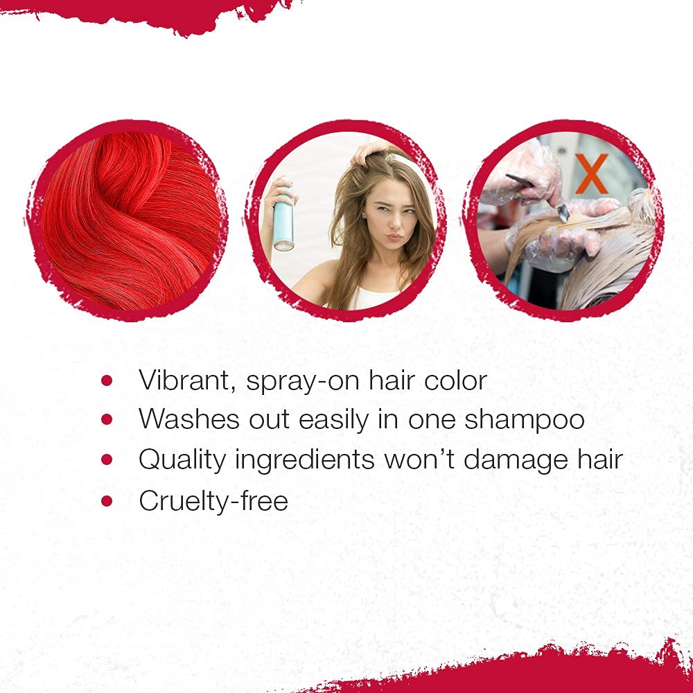 Punky Temporary Hair Color Spray, Cougar Red, Non-Damaging Spray-On Hair Dye Instant Vivid Hair Color, 3.5 oz, 2-Pack