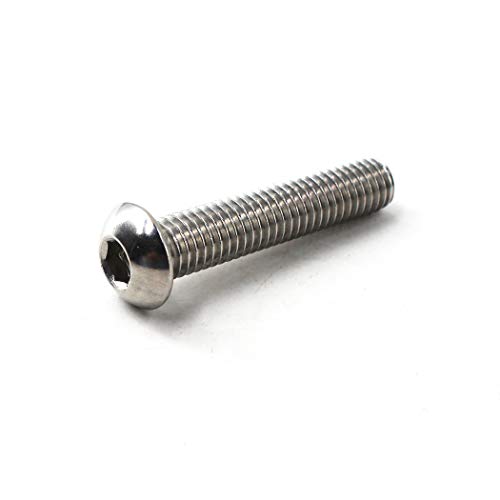 M2.5x6 Button Head Hex Socket Drive Screws 304 Stainless Steel Button Head Cap Screws (Pack of 100)