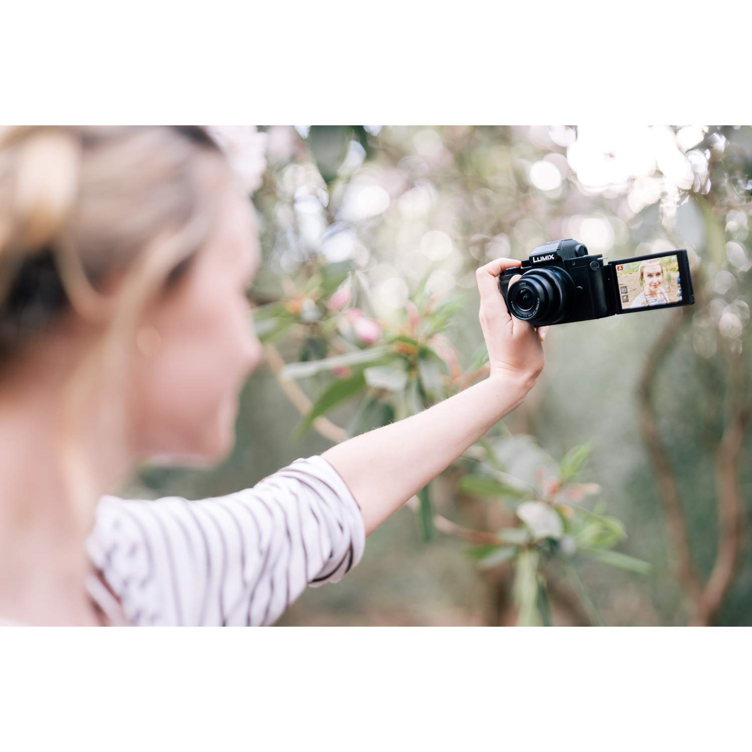 Panasonic DC-G100KK LUMIX G100 Mirrorless 4K Vlogging Camera with 12-32mm F3.5-5.6 Lens 3 Battery Bundle Deco Gear Backpack + Photo Video LED + Microphone + Monopod + 64GB Software Kit & Accessories