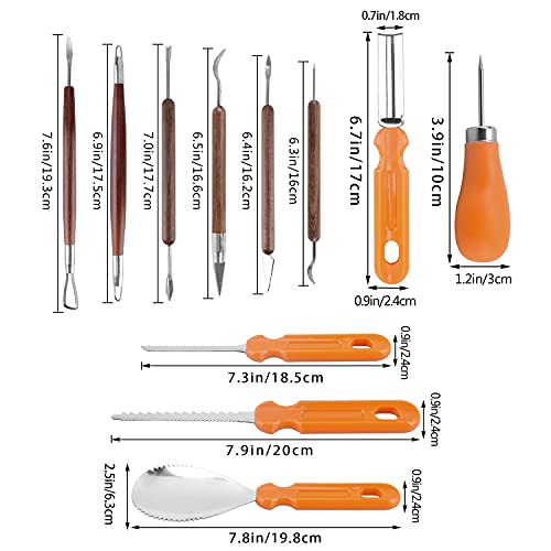 Halloween Pumpkin Carving Kit, Blovec 11 Pieces Professional Stainless Steel Pumpkin Carving Tools Easily Sculpting Halloween Jack-O-Lanterns with Carrying Case
