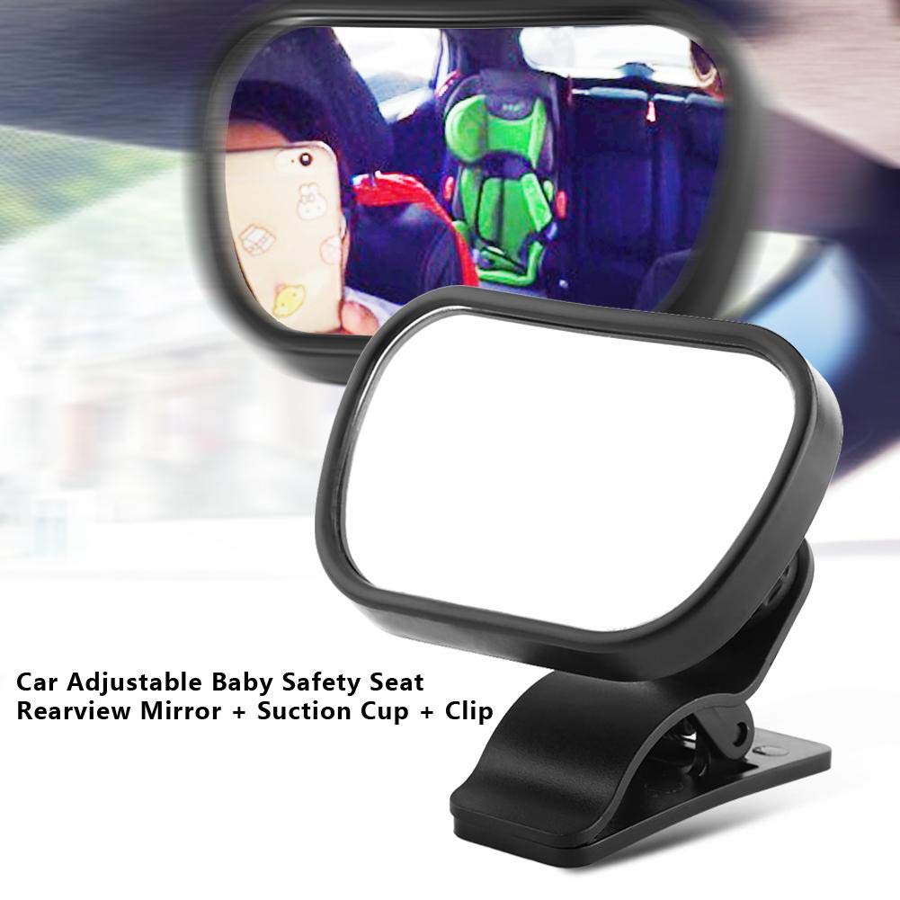 KIMISS Car sideRear View Mirror 360 Adjustable Car Rear Baby Mirror Seat Rear View Safety Mirror With Suction Cup Clip Black