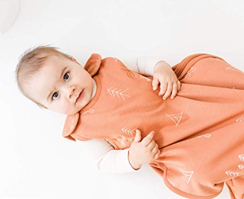 Ecolino Adjustable Organic Cotton Baby Sleeping Bag, Wearable Blanket by Woolino. Universal Size Sleep Bag Sack for Infant to Toddler, Fits 2 Months - 2 Years, TOG 1, Desert