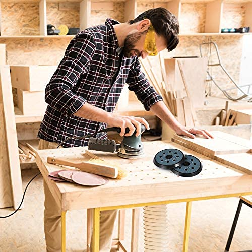 2 Pieces 4.7 Inch 8 Hole Hook and Loop Orbital Sander Replacement Pad Backing Pad