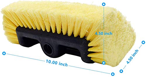 CARCAREZ 10" Car Wash Brush with Soft Bristle for Auto RV Truck Boat Camper Exterior Washing Cleaning, Yellow