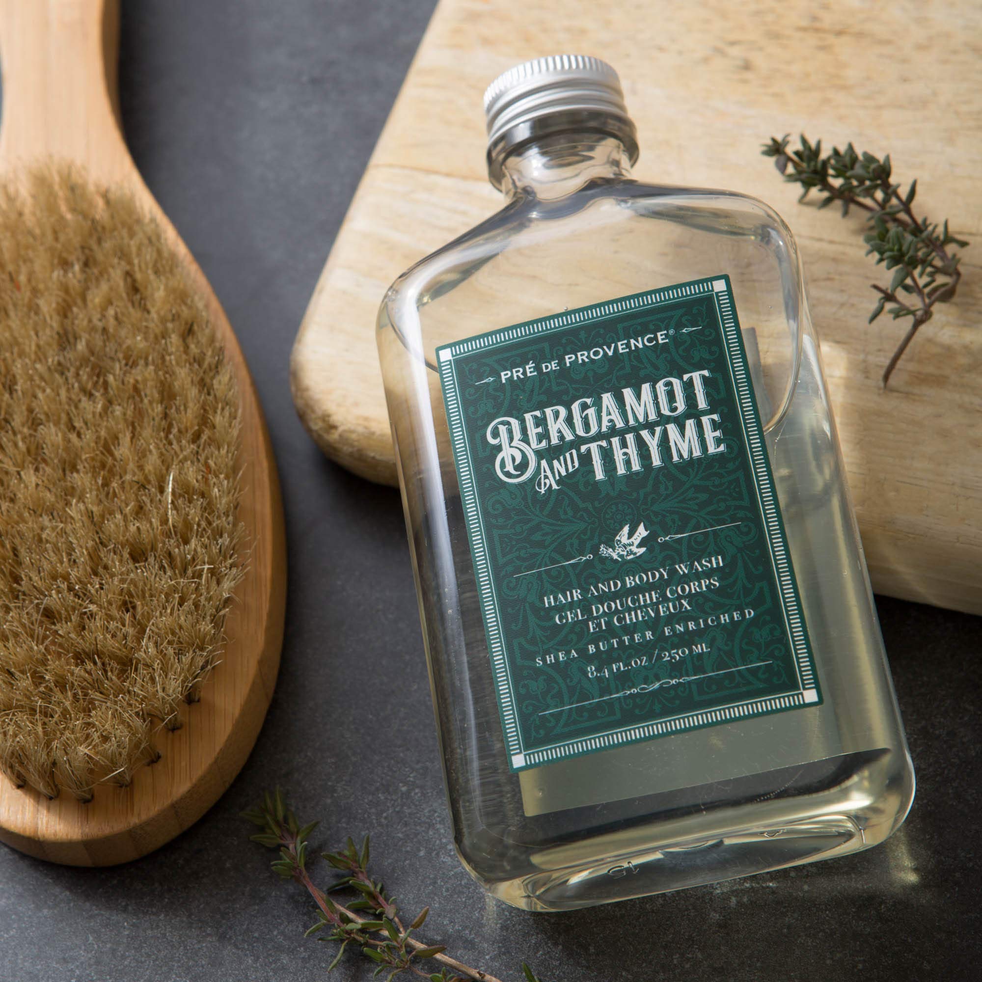 Pre de Provence Bergamot & Thyme Men's Fragrance Collection, Hair & Body Wash, 250 ML