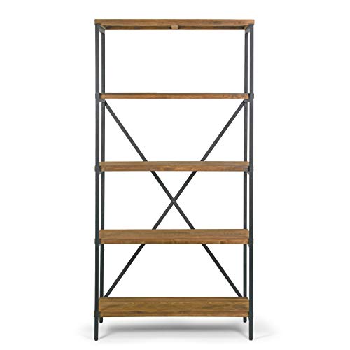 Glamour Home Ailis 67-inch Pine Wood 5-Shelf Etagere Bookcase with Metal Frame