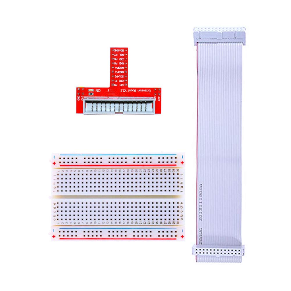 Treedix GPIO Breakout Expansion Kit Compatible with Raspberry Pi, T-Type Expansion Board, 26 Pin Male - Female - Male Extension Cable