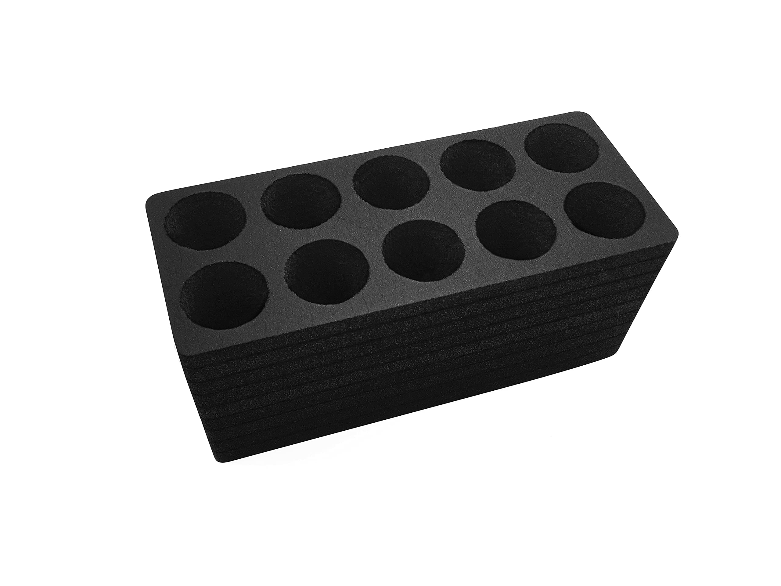 Polar Whale Test Tube Organizer Black Foam Storage Rack Stand Transport Holds 10 Tubes Fits up to 30mm Diameter Tubes