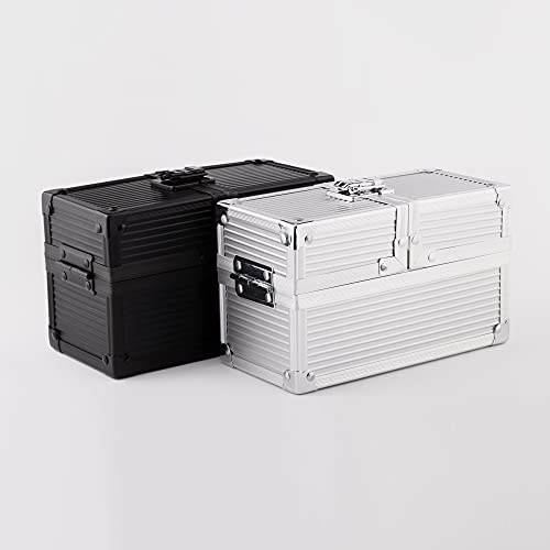 Black Double Metal Deck Box Dice Box for Deck Protector storage Trading Cards TCG Ultra Pro Sleeve MTG Magic FaB YGO Yugioh EDH Commander PTCG TCG