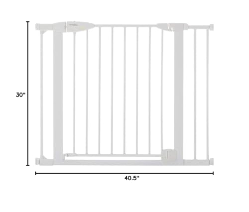 North States 5024129 30 x 29.75-40.5 in. Toddleroo White Metal Auto-Close Gate