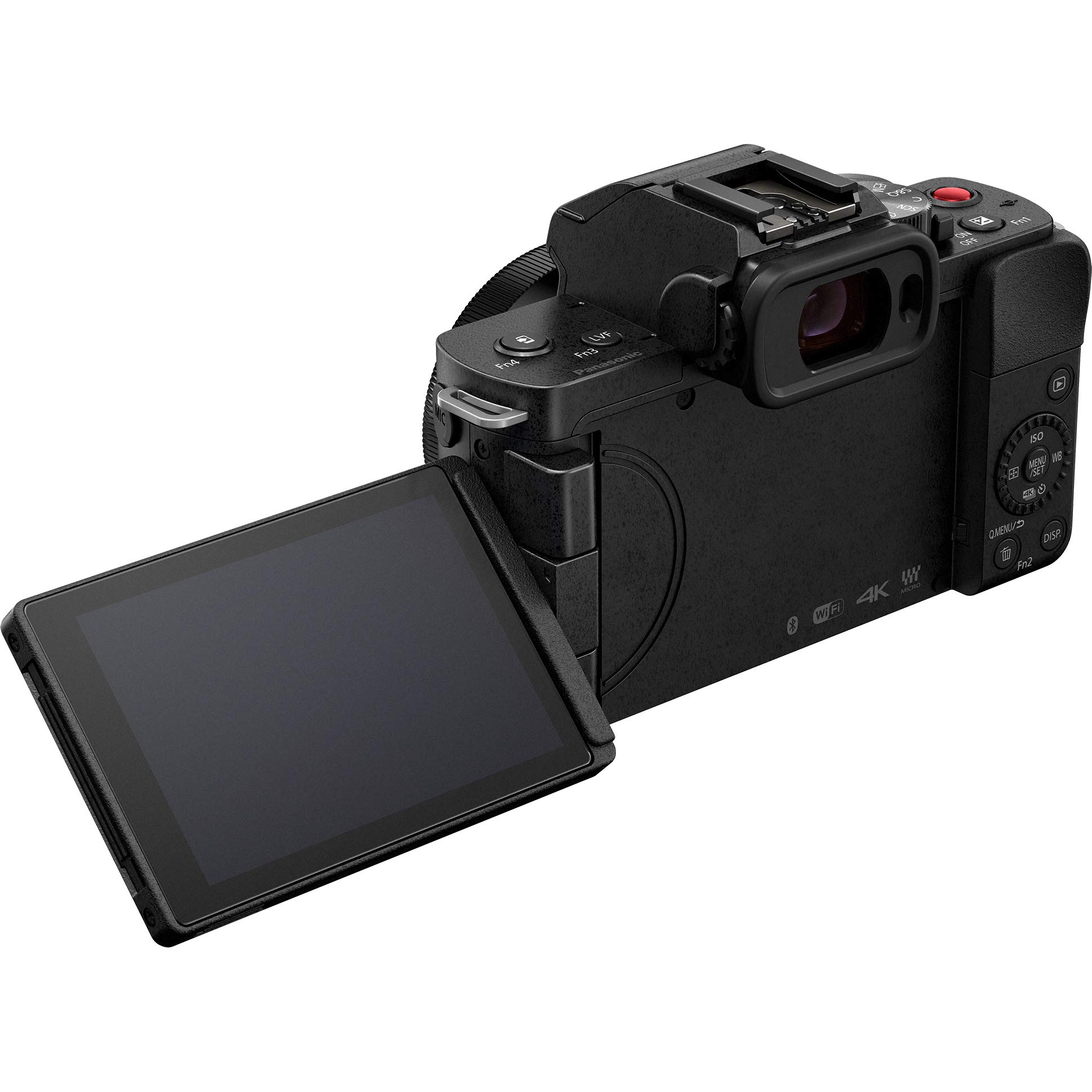 Panasonic DC-G100KK LUMIX G100 Mirrorless 4K Vlogging Camera with 12-32mm F3.5-5.6 Lens 3 Battery Bundle Deco Gear Backpack + Photo Video LED + Microphone + Monopod + 64GB Software Kit & Accessories
