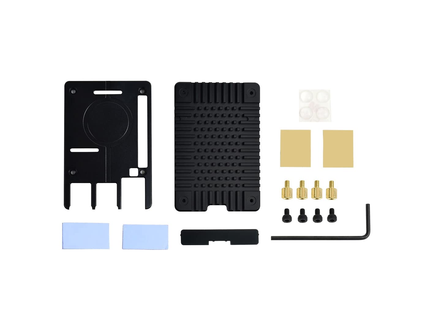 waveshare Lightweight Aluminum Alloy Case for Raspberry Pi 4 with CNC Precise Processing and Sand Blasting Finish Nice & Durable