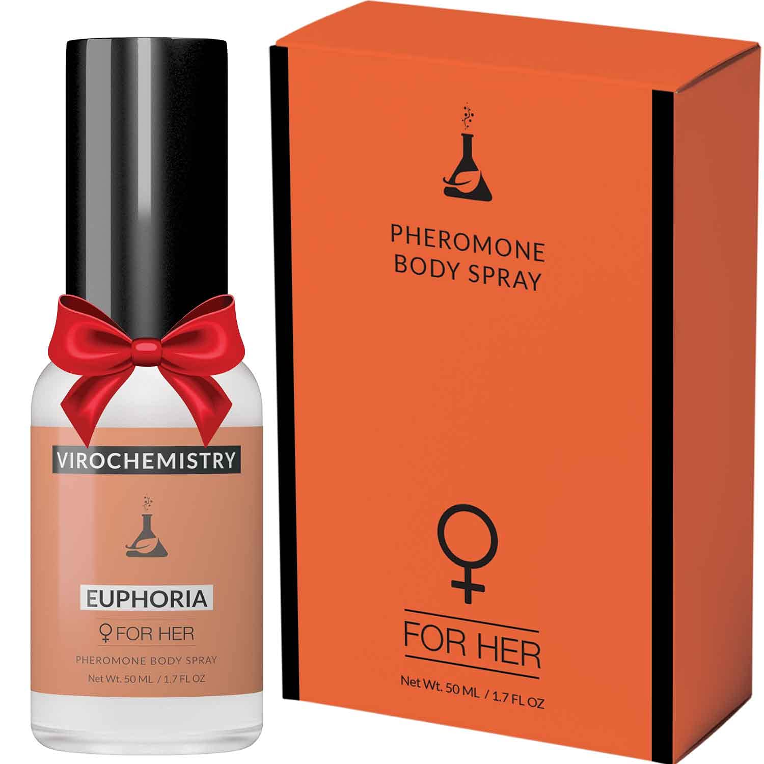 VIROCHEMISTRY Pheromones For Women (EUPHORIA) Body Spray - Elegant, Ultra Strength Organic Human Pheromones Fragrance Body Spray 50mL - [Human Grade Pheromones to Attract Men]