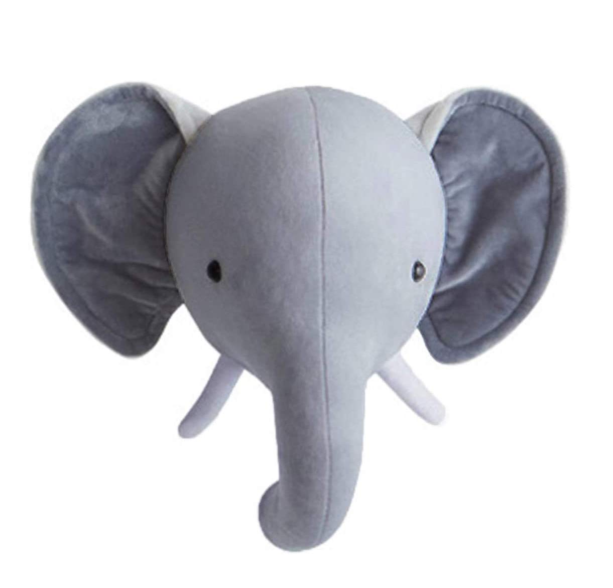 zmr Elephant Nursery Decor Child's Bedroom Stuffed Animal Head Wall Decor Baby Nursery Children's Room Wall Decoration Creative Jewelry