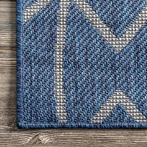 nuLOOM Saunders Geometric Indoor/Outdoor Area Rug, 3' 6" x 5', Blue