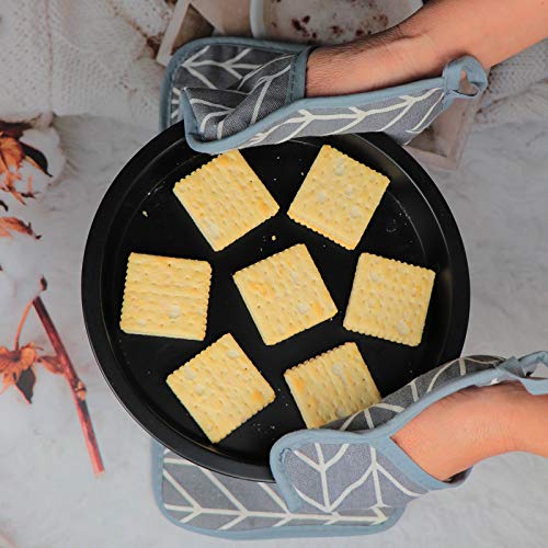 Win Change Heat Resistant Potholders Hot Pads-6 Kitchen Pot Holders Set with 2 Pan Hot Handle Holders Trivet for Cooking and Baking,with Recycled Infill Terrycloth Lining(Grey,8 Piece)