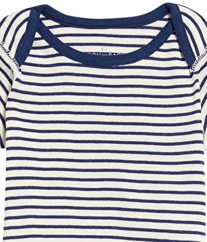 Moon and Back by Hanna Andersson Unisex Babies' Organic Cotton Short-Sleeve Bodysuit, Pack of 3, Blue, 6-12 Months