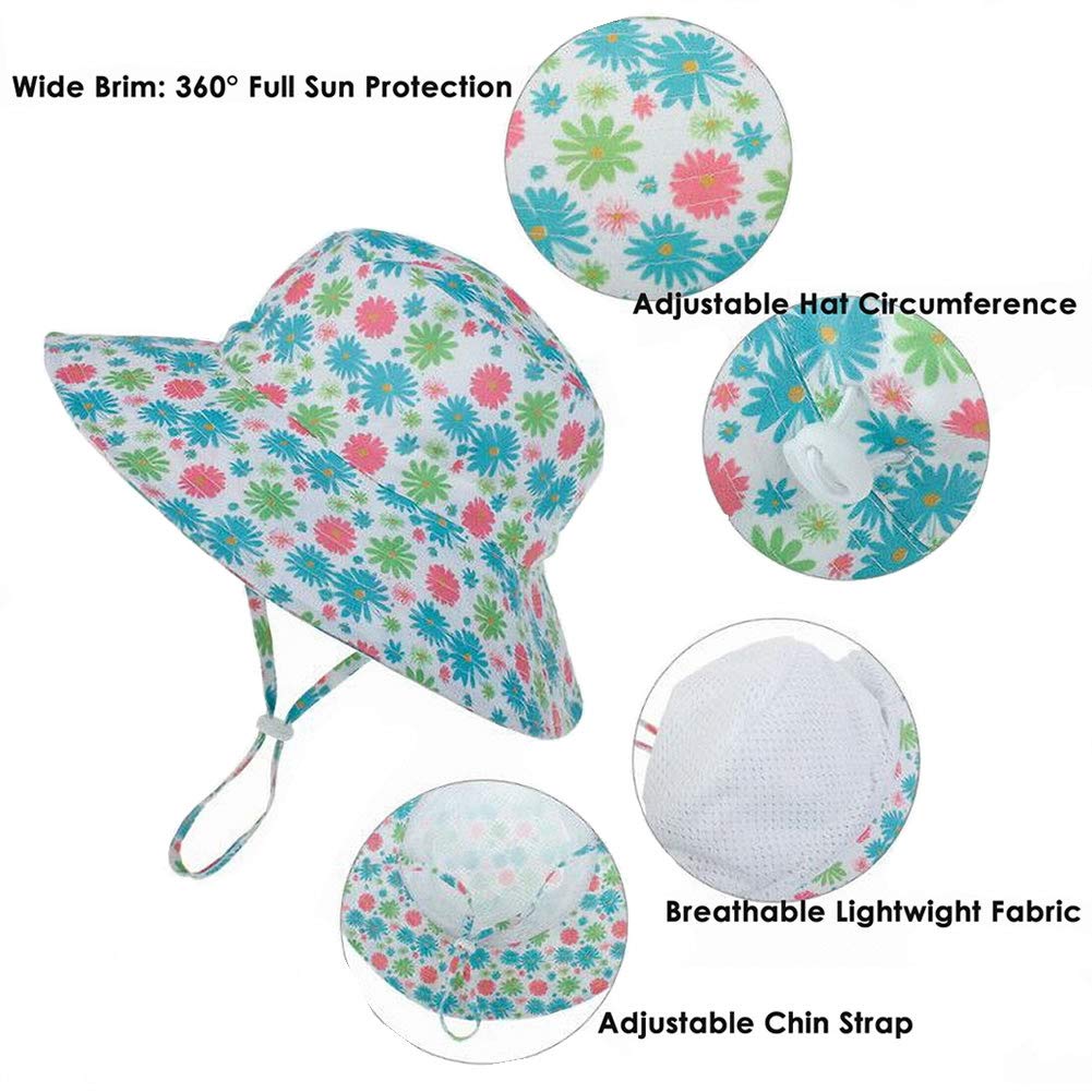 Toddler Bucket Hat Sun Protection Baby Hats 6-12 Months,12-24 Months 2pack Navy/Grey