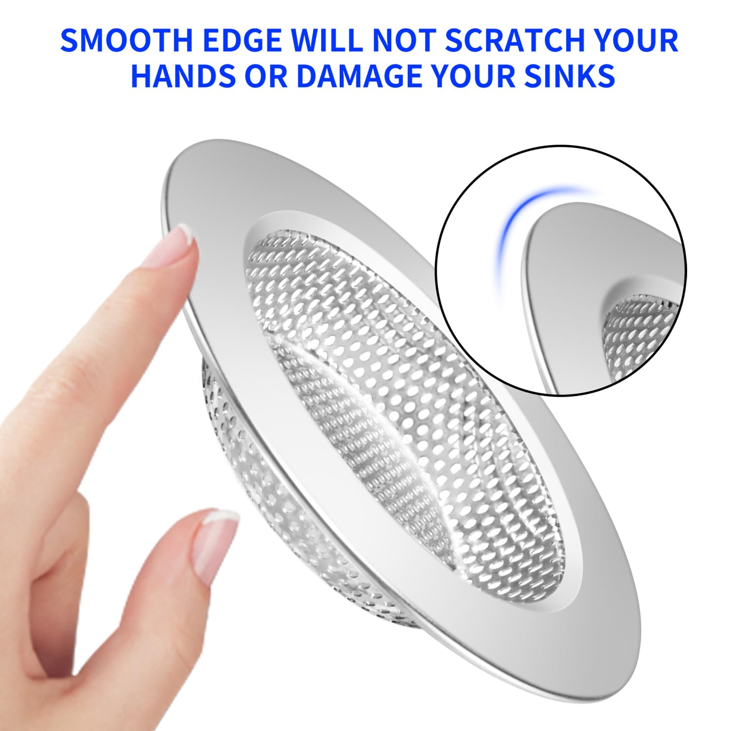 2PCS Kitchen Sink Strainer, Universal Sink Drain Filter, Sink Basket Strainer, 4.5 Inch Stainless Steel Sink Drain Strainer, Food Catcher for Kitchen (Strainers)