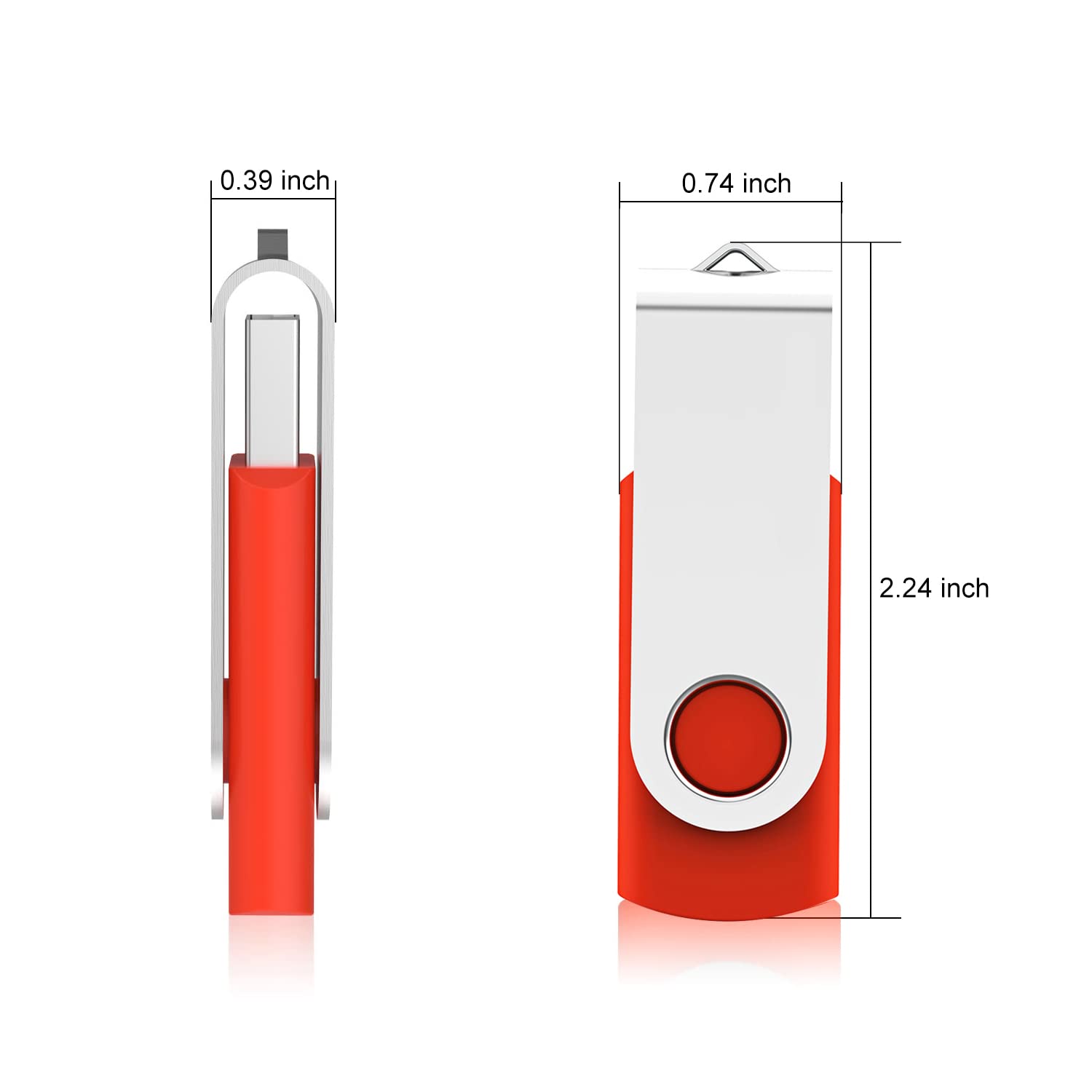 8GB Flash Drive 5 Pack, USB Thumb Drives Memory Stick Swivel Pen Drive Jump Drive with LED Light for Data Storage Backup (8G, 5 Mixed Colors: Black Blue Green Red White)