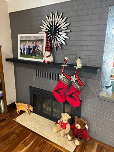 Joel's Antiques Floating Wall Shelf - Long Shelf for Fireplace Mantel, Bookshelf, Bedroom, Photos, Patented Easy Install - Black, 60" x 6" x 2"