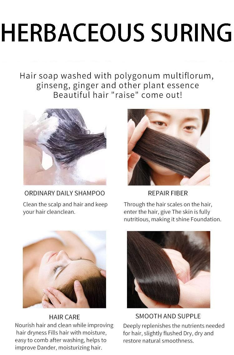 Hair Darkening and Regrowth Solid Shampoo Bar for Hair Loss Treatment for Men & Women (Polygonum multiflorum 2pcs)