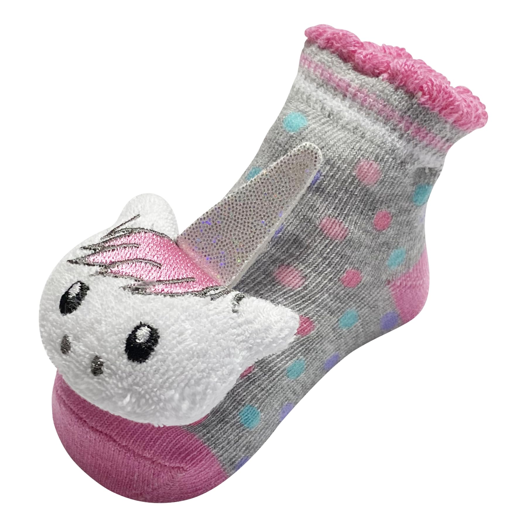 PUPPET Baby Girl Rattle Socks for Infants 0-6 Months Cute Animal Themed Set Unicorn Bunny Cat Bootie Series
