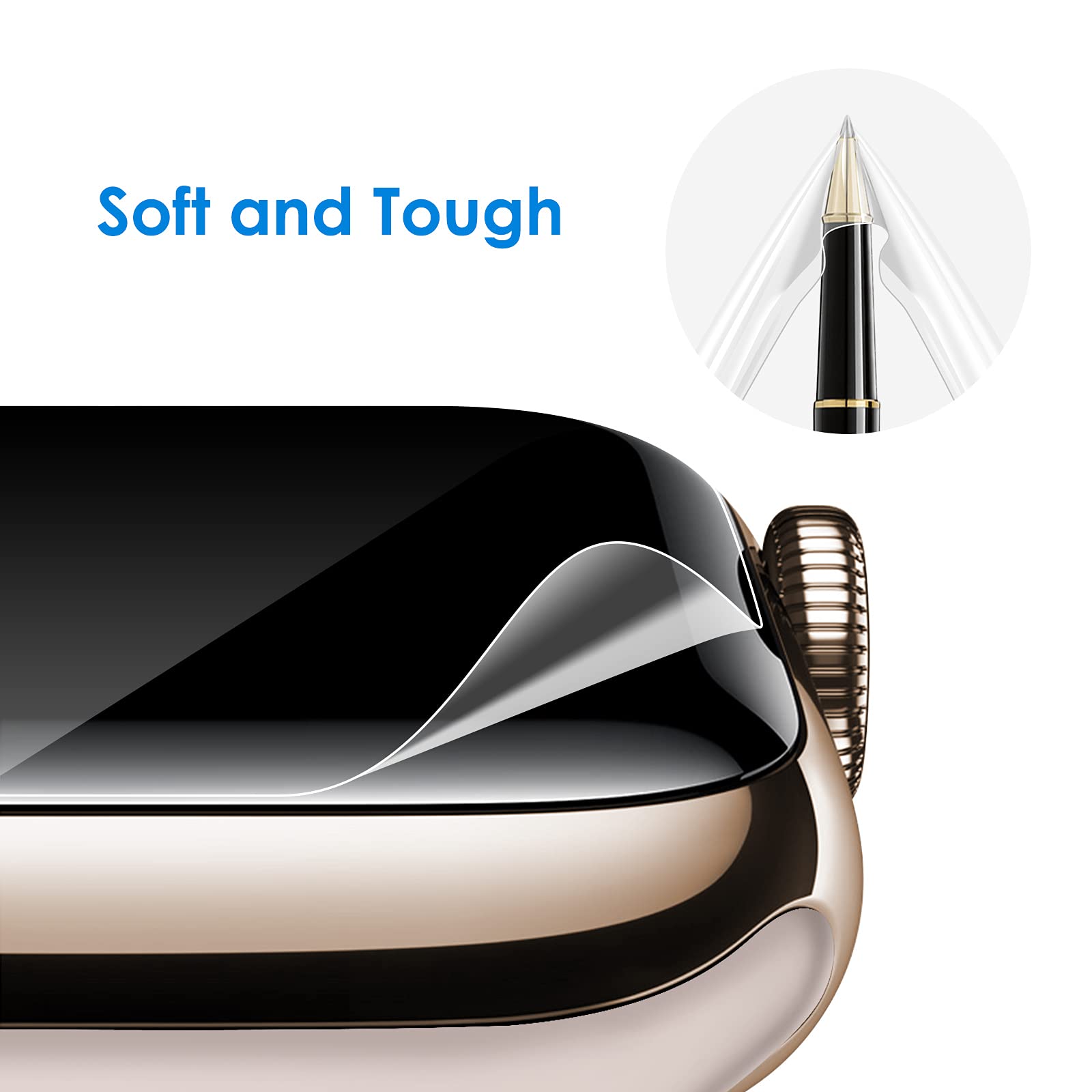 JETech Screen Protector Compatible with Apple Watch SE (2022/2020) /Series 6 5 4 40mm, TPU HD Clear Full Coverage Film, 3-Pack