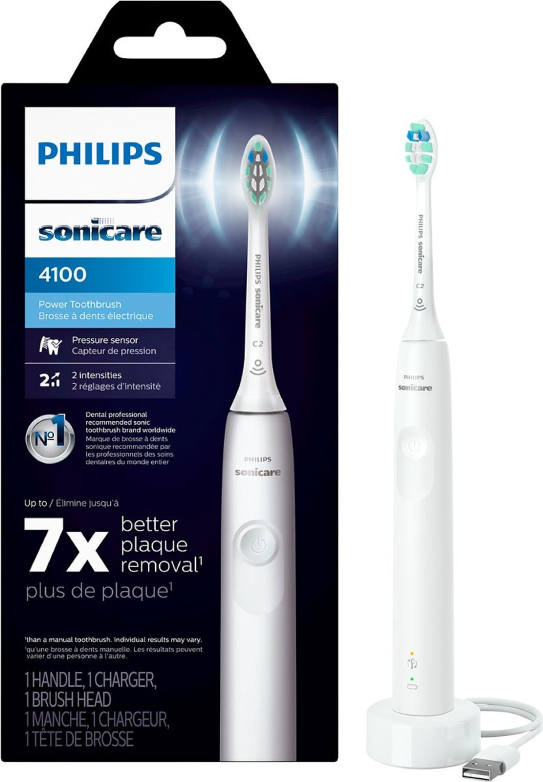 PHILIPS Sonicare ProtectiveClean Removes up to 2X More Plaque, Long Lasting 14 Day Battery Life Rechargeable Electric Toothbrush