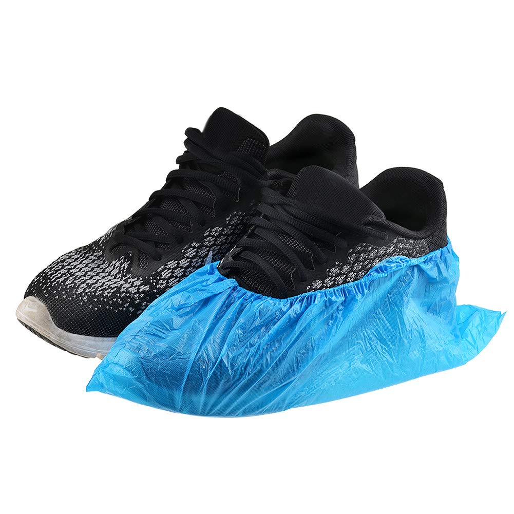 Dssiy 100 Pack Disposable Hygienic Boot & Shoe Covers 100 pack(50 Pairs)|Waterproof Slip Resistant Non-Slip, Durable for Construction, Workplace, Indoor Carpet Floor Protection,One Size Fits Most Blue