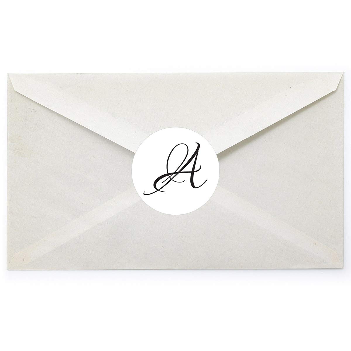 Brush Initial Envelope Seals- Set of 144 Self-Adhesive, Flat-Sheet, 1-1/2" Sticker Seals Monogram, by Colorful Images
