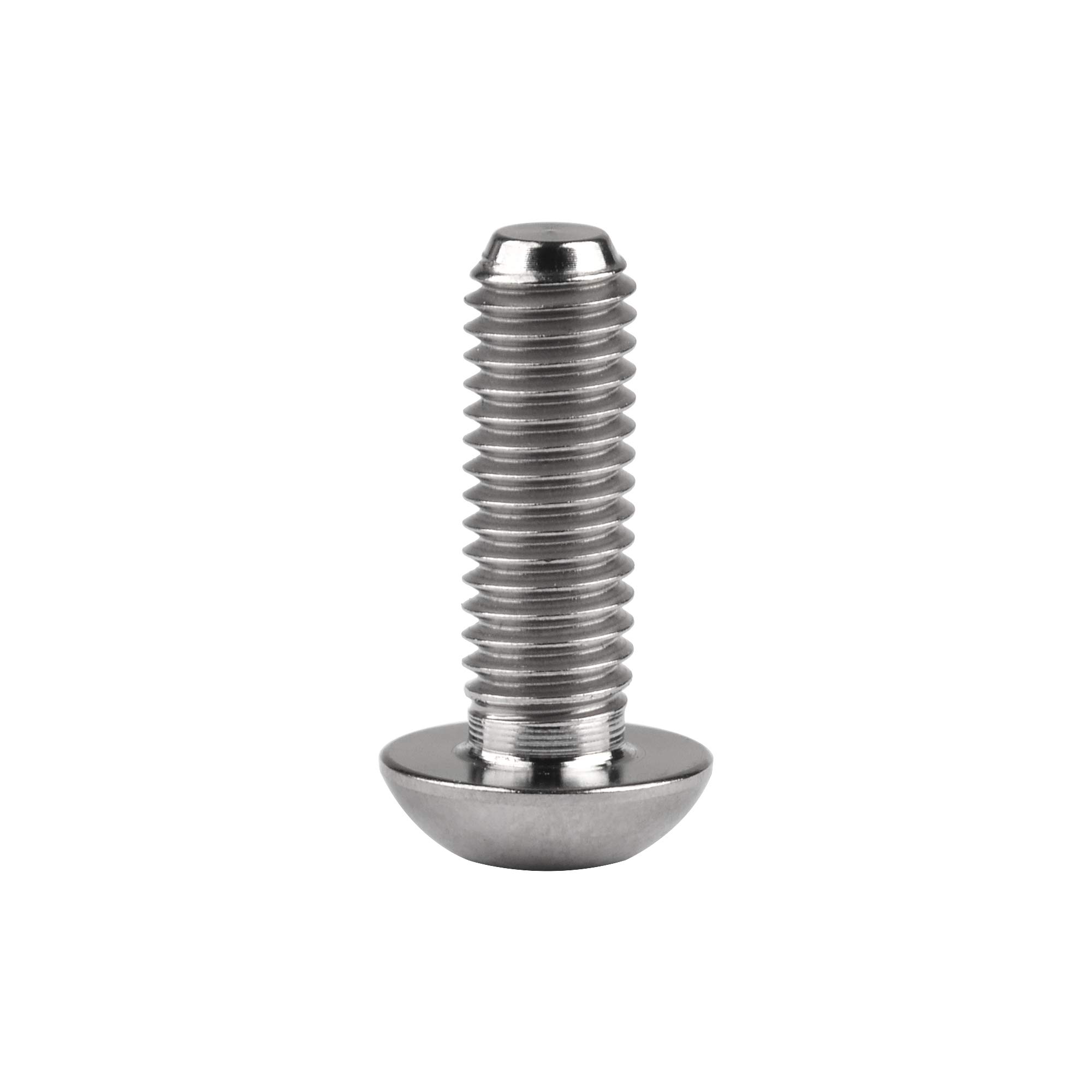 Wanyifa Titanium Ti Water Bottle Cage M5x8 10 12 15mm Bolt Button Head Allen Key Screws Pack of 10 (Silver, M5x15mm)