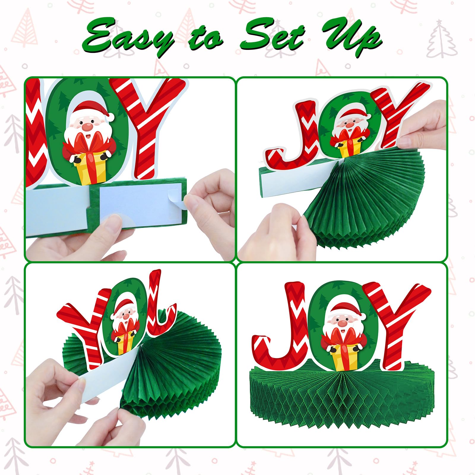 Christmas Decorations 12PCS Christmas Honeycomb Centerpieces Santa Winter Xmas Holiday Party Favors 3D Table Decor