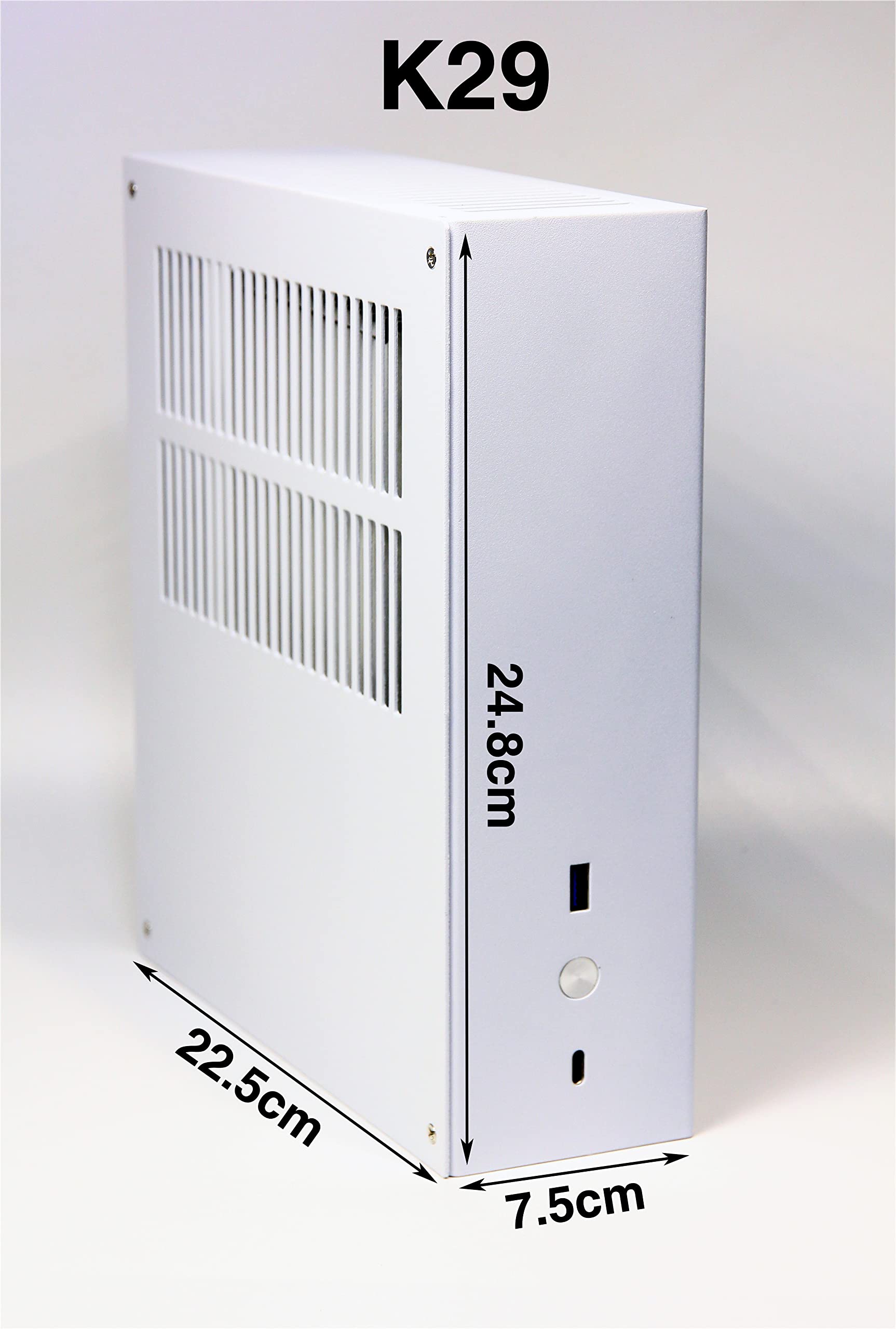 SharGwa PC K29 Painted Stainless Steel Mini ITX Case for 1u PSU with Handle Included