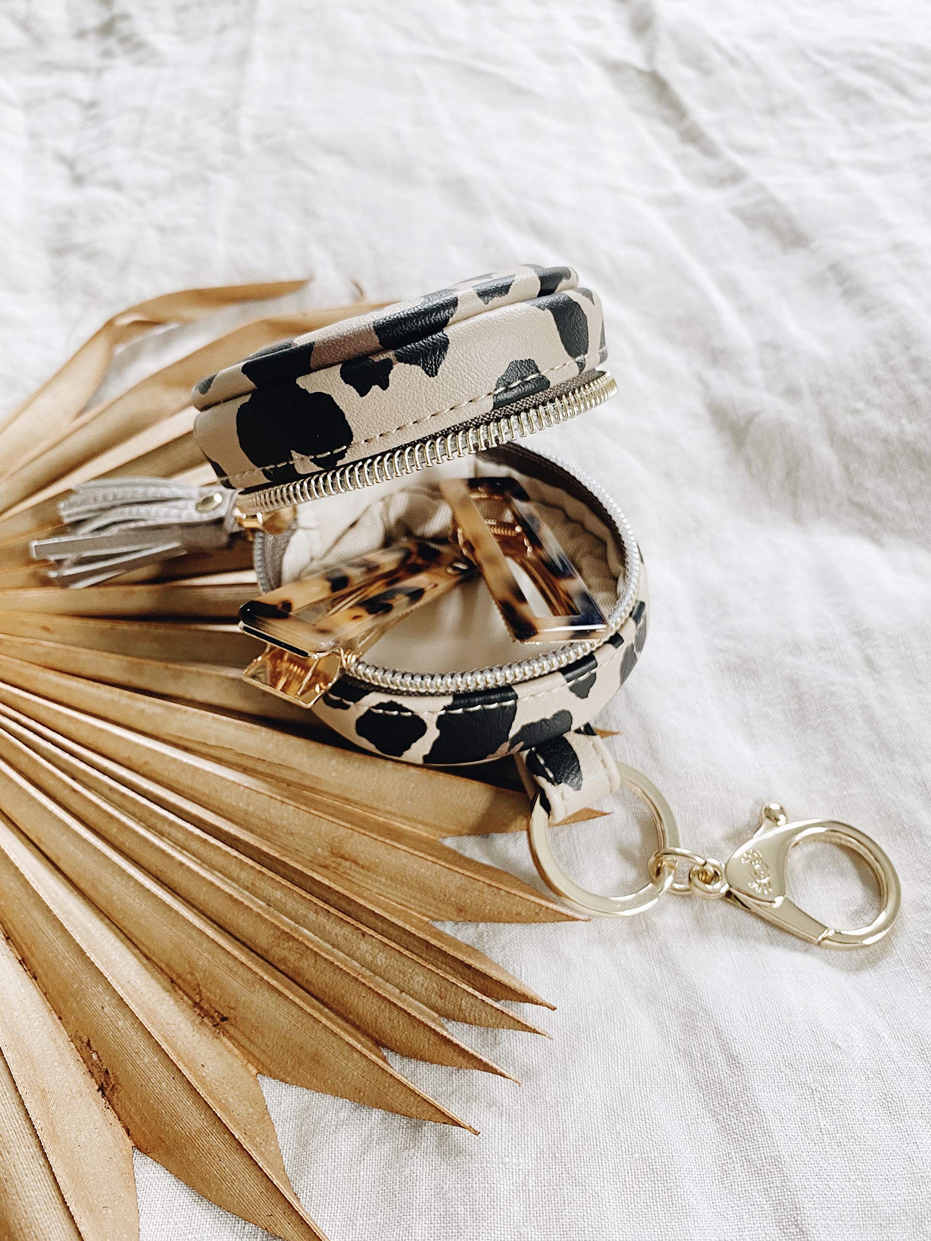 Itzy Ritzy Pacifier Holder Case with Clip - Pacifier Case Includes Clasp to Easily Attach to a Diaper Bag or Purse, Measures 2.5" in Diameter and Holds 2 Pacifiers (Leopard)