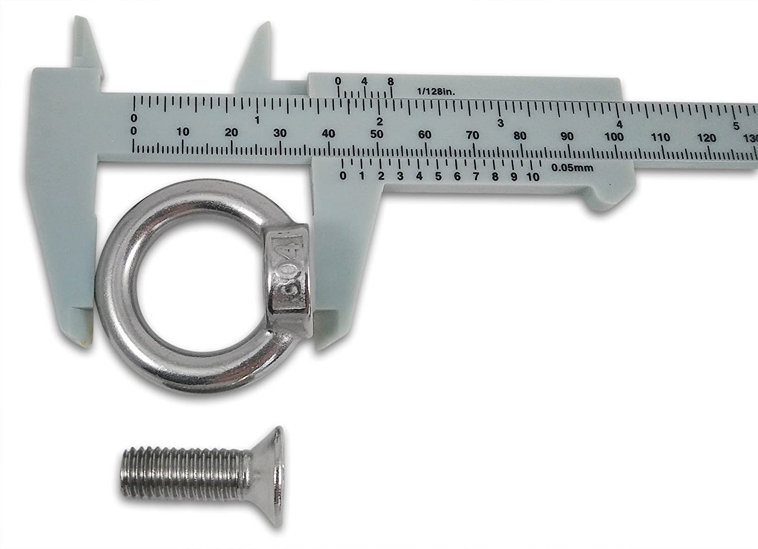 Brute Magnetics Eyebolt with Screw, M10 Stainless Steel Threaded Ring, Countersunk Screw Fishing Magnets Accessories, Heavy Duty Eyebolt for Magnet Fishing, Industrial Strength