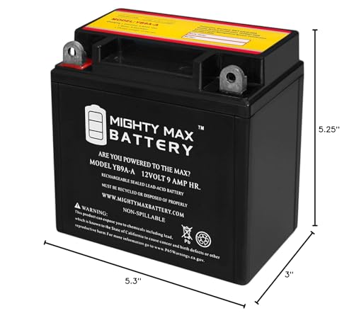 Mighty Max Battery YB9A-A 12V 9AH Battery Replacement for 4140008, 44043, 740-1872