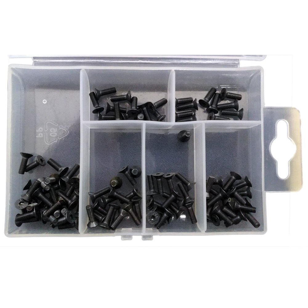 FullerKreg M3-0.5 x 10mm DIN 7991 Hex Drive Class 10.9 Black Oxide Finish Alloy Steel Flat Socket Cap Screw (Pkg of 100)