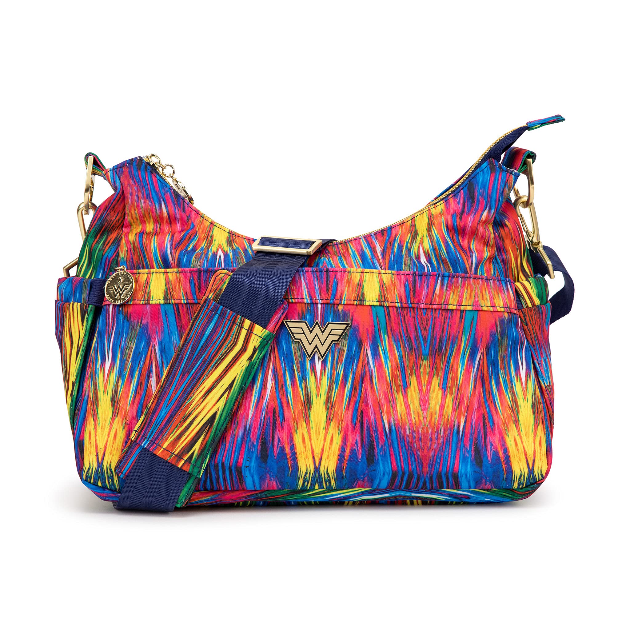 JuJuBe Wonder Woman 1984 Hobobe Bag | Boho Chic Style Diaper Bag, Travel-Friendly Everyday Shoulder Bag with Internal Organization