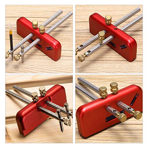 Adjustable Marking Gauge,Aluminum Alloy Scribing Mortise Gauge Woodworking Marking Gauge Double Head Mortise Gauge for Woodworking,Wood Marking