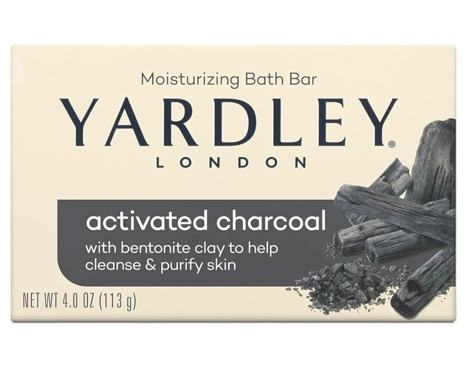 Yardley Activated Charcoal Bath Bar 4oz - 3 Pack