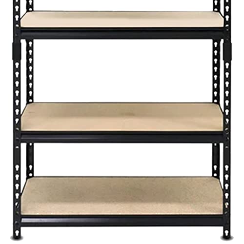 Juggernaut Storage 48" W x 24" D x 72" H Five-Shelf Steel Shelving Unit, 4000 lb Capacity, Black (SS4824-5BLK)