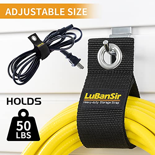 LuBanSir 9 Pack Extension Cord Holder, 17" Heavy Duty Hook and Loop Storage Strap Fit Extension Cords, Garden Hoses, Rope, RV Storage and Organization
