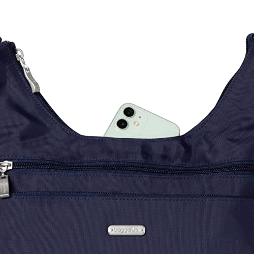 Baggallini Essential Hobo Crossbody Bag for Women - Built-in RFID Card Holder - Hobo Travel Bag with Luggage Sleeve