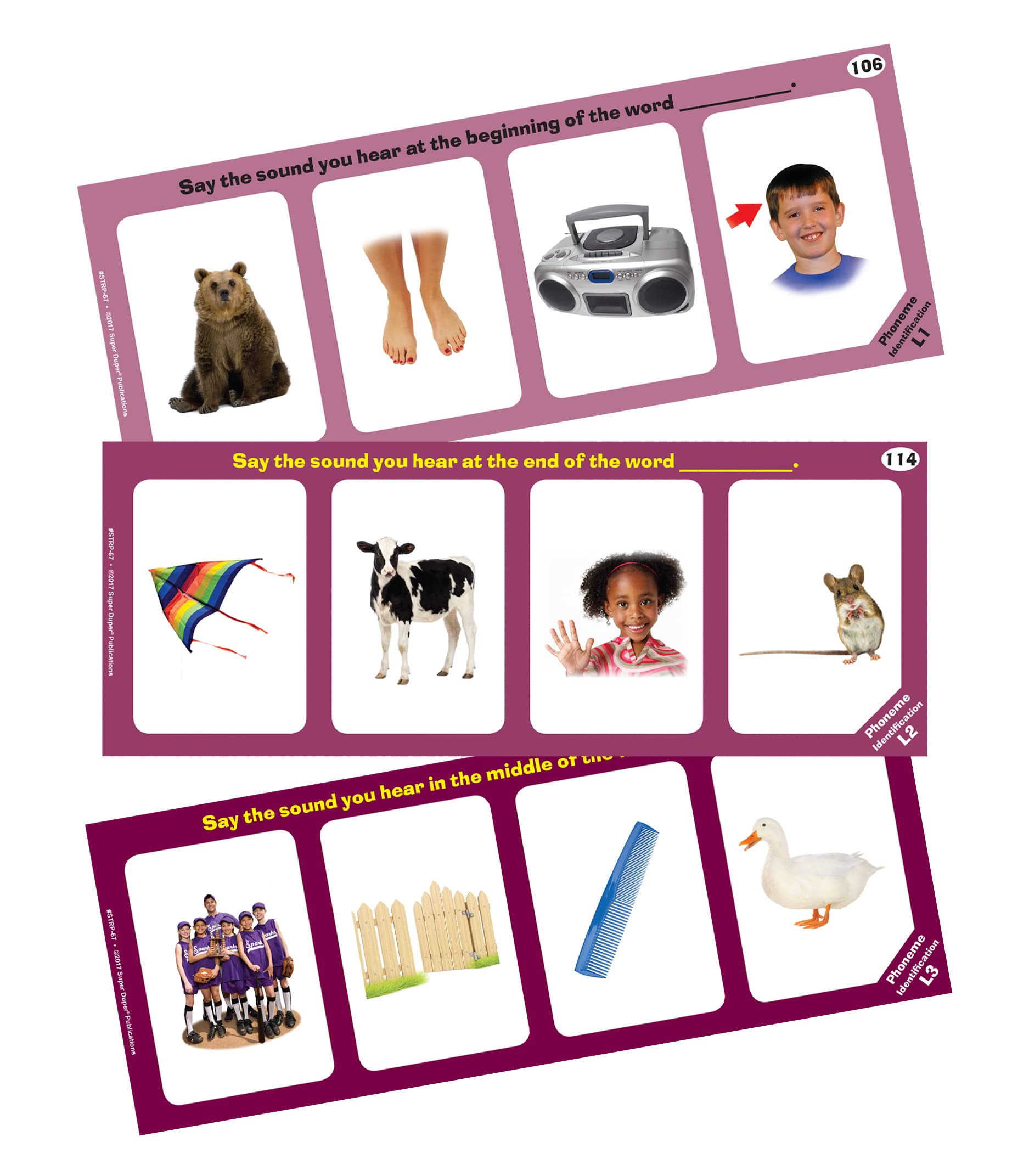 Super Duper Publications | Phonological Awareness Skill Strips® Photo Flash Cards | Educational Learning Resource for Children | Skills to Learn to Read | Activities for Auditory Processing Disorders