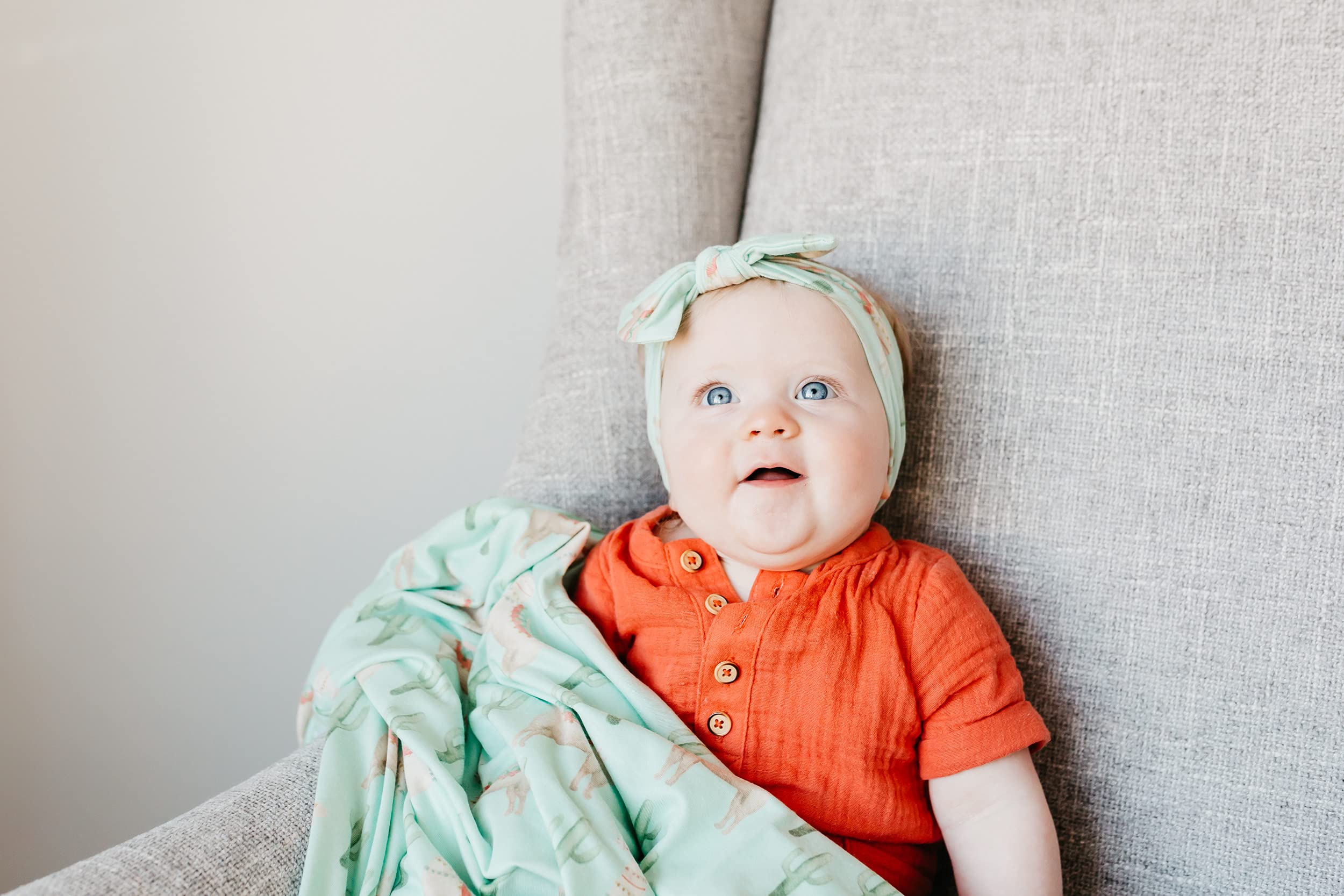 Large Premium Knit Baby Swaddle Receiving Blanket "Cusco" by Copper Pearl