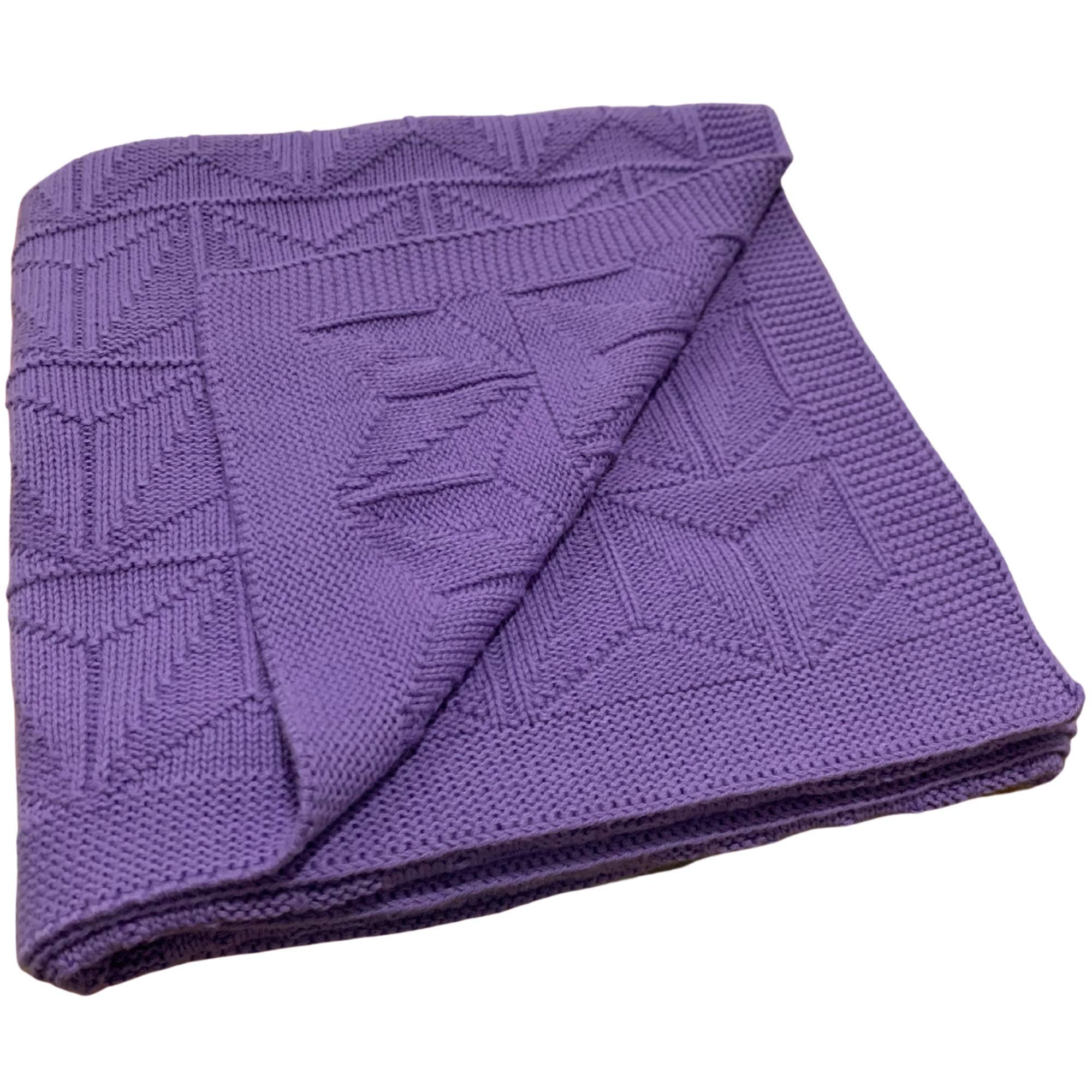 Zeke and Zoey Soft 100% Cotton Knit Purple Baby Blanket for Girls or Boys – Unisex, for Infant, Newborn, Toddler and Kids for Crib, Stroller, Car, Receiving or Swaddle Blanket