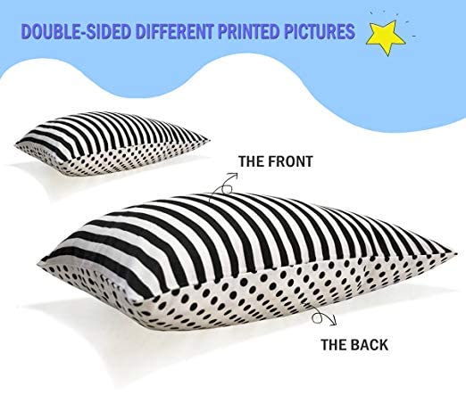 fuman 100% Cotton Toddler Pillowcases,2 Pack Soft and Breathable Travel Pillow Cases, 13"x 18",14"x 19"for Kids Bedding Great Shower Gift
